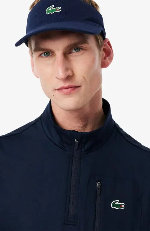 Lacoste Sleeveless Quarter Zip Pullover - Navy Blue | Editorialist